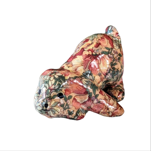 Handmade | Accents | Vintage Handmade Decoupage Floral Bunny Rabbit ...